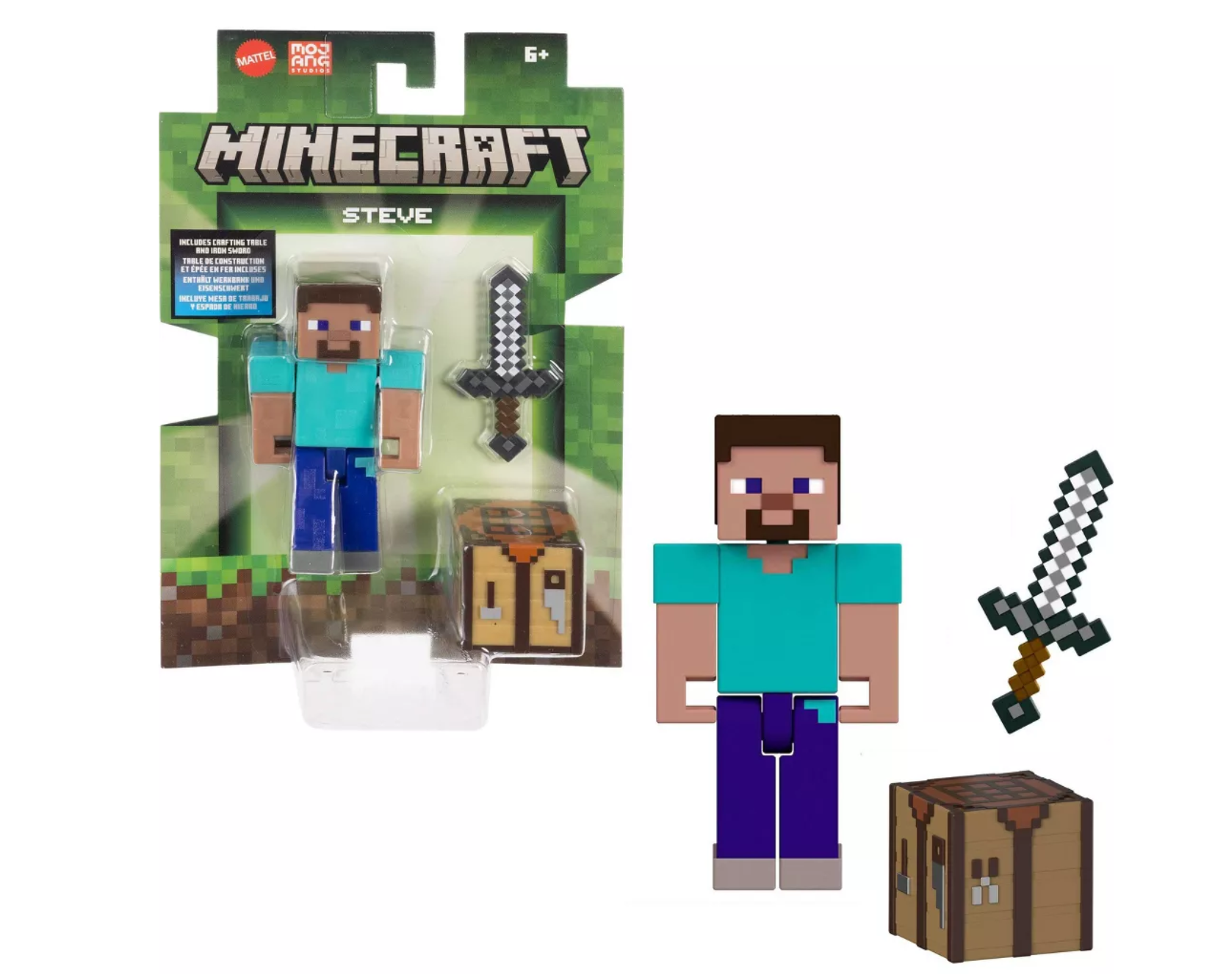 Minecraft Steve Action Figures & Accessories Collection, 3.25" Scale ...