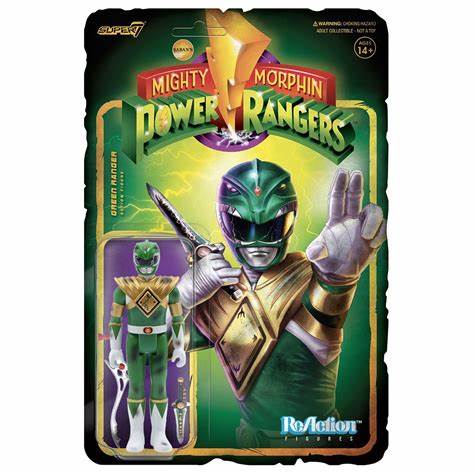 Super7 Mighty Morphin Power Rangers Green Ranger Reaction Figure ...
